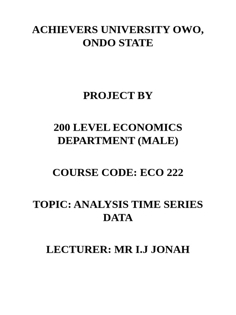 Time analysis | PDF | Time Series | Forecasting