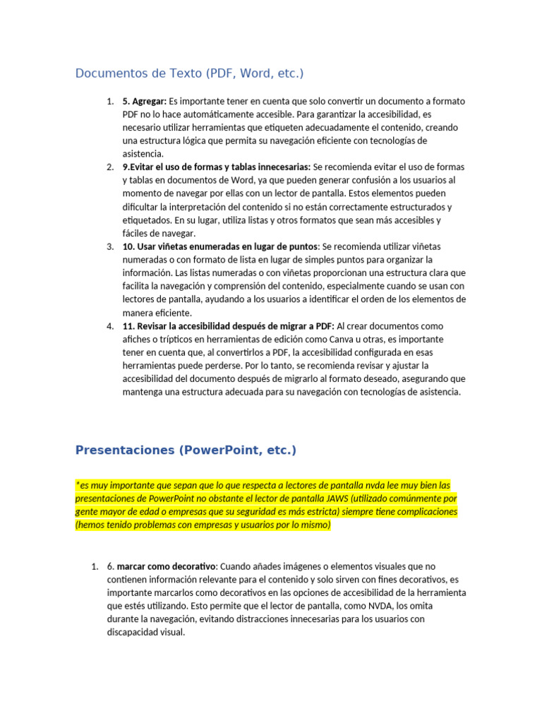 Consejos | PDF | Accesibilidad | Software