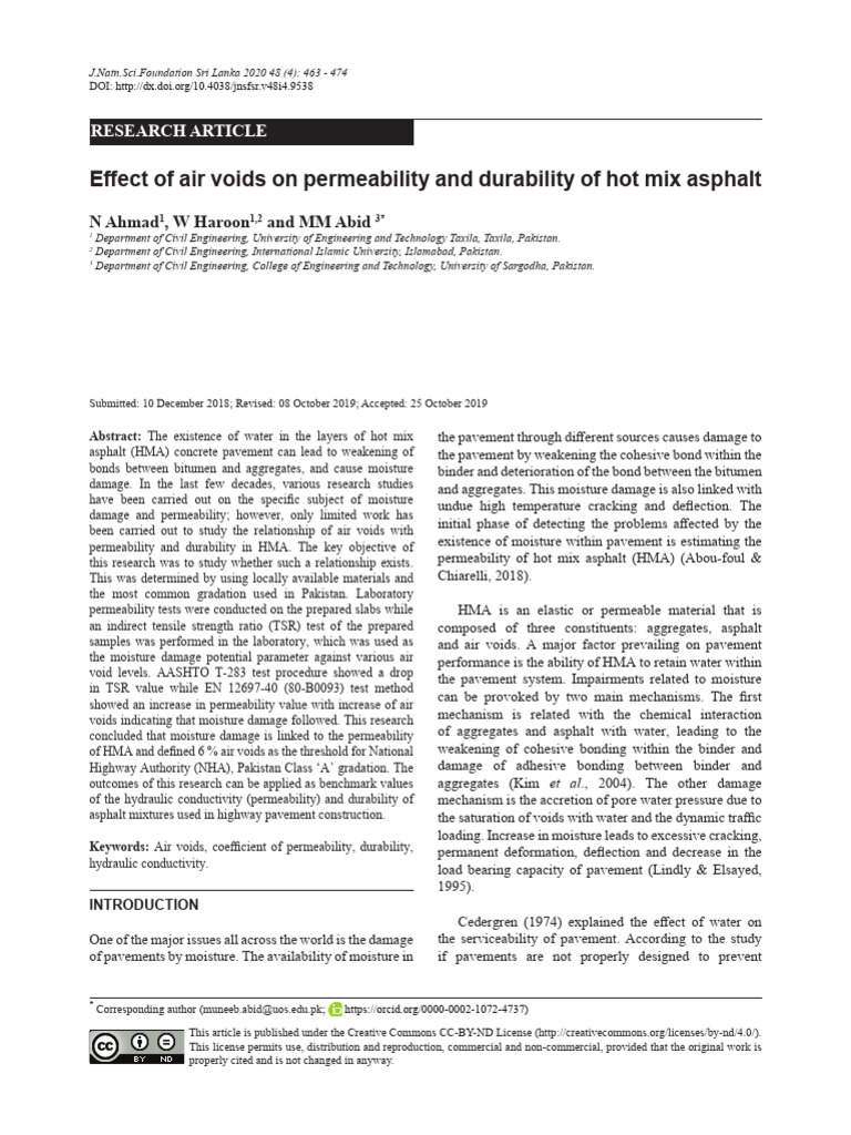 2020 Effect of Air Voids | PDF | Road Surface | Porosity