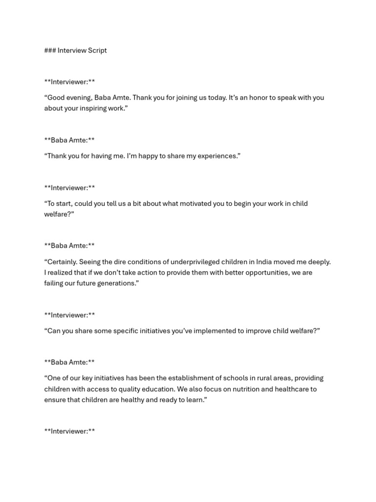 Interview | PDF | Health Care | Poverty