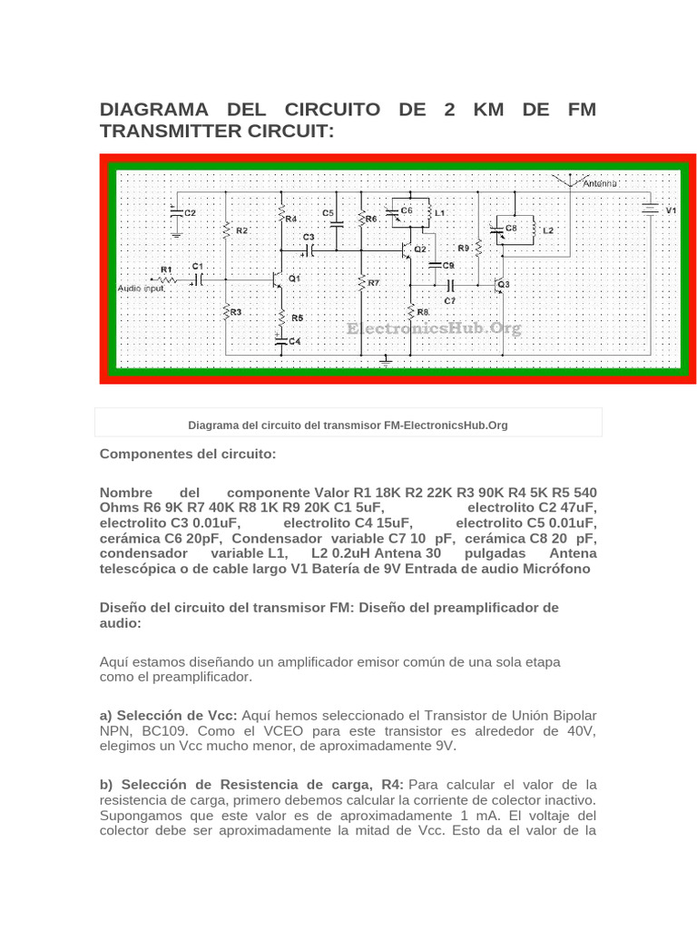 Transmisor de RF | PDF | Red eléctrica | Transistor