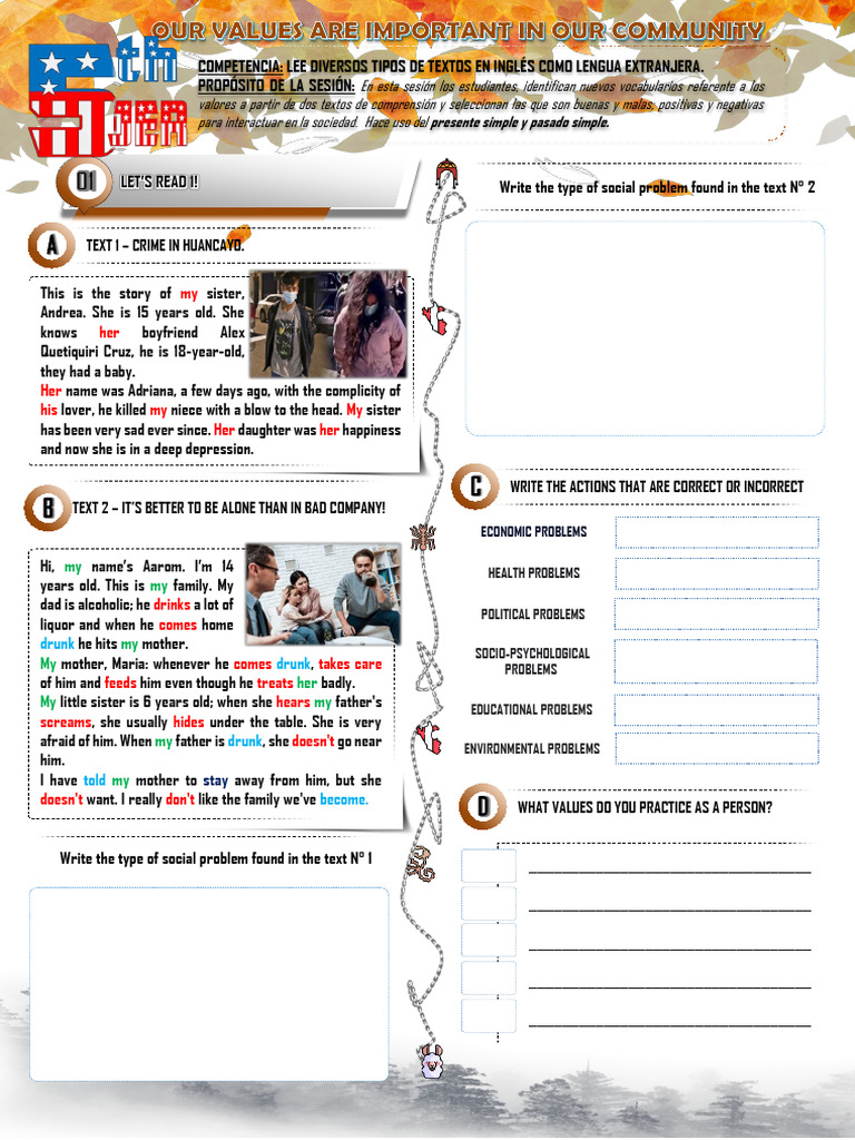 Ficha 01 - Und 01 - Semana 1 - Clase 1 - Jer - 5° - Miss Ayda | PDF | Linguistic Morphology
