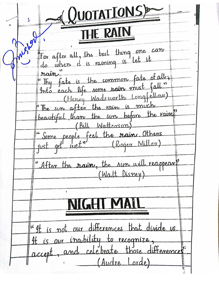 English POEM QUOTES For First Year PTB | PDF
