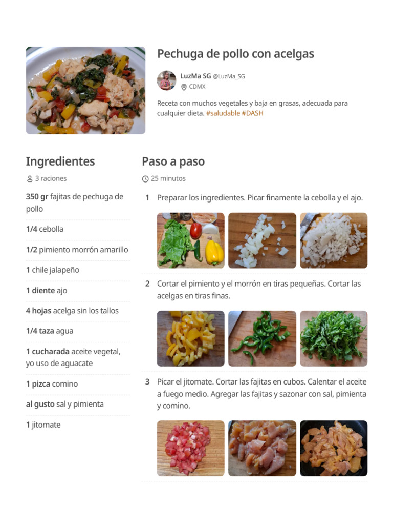 Pechuga de Pollo con Acelgas | PDF