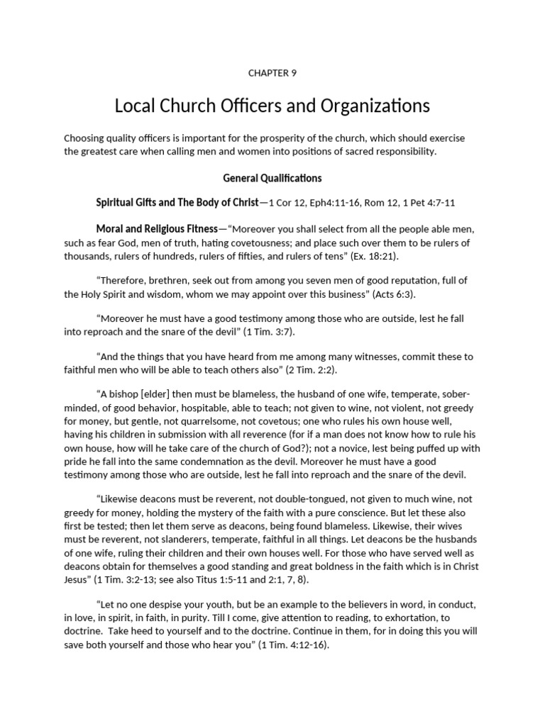 Deacons - Church Officer Responsibilities | PDF | Deacon | Elder (Christianity)