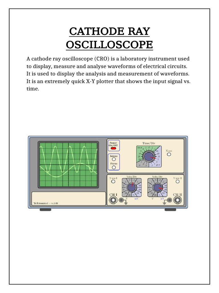 Cathode Ray Oscilloscope | PDF | Vacuum Tube | Manufactured Goods