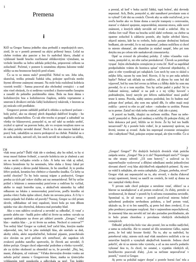 Franz Kafka - Premena | PDF