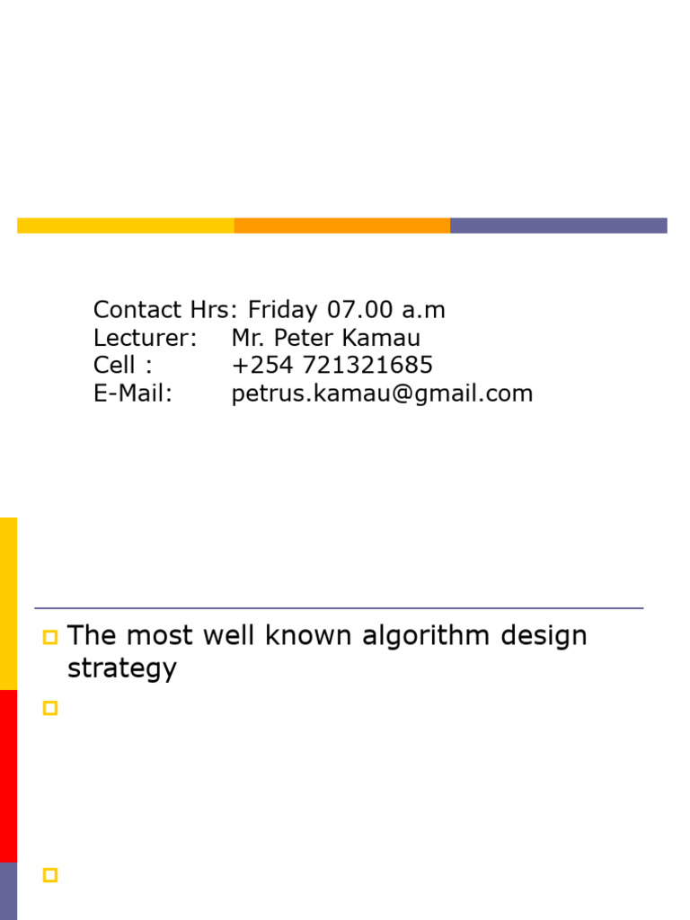 Lecture 5 Divide and Conquer_241011_112911 | PDF | Algorithms And Data Structures | Algorithms