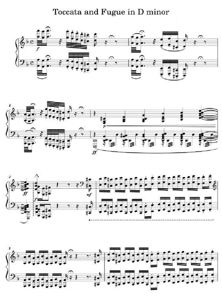 Bach Toccata and Fugue D Minor | PDF