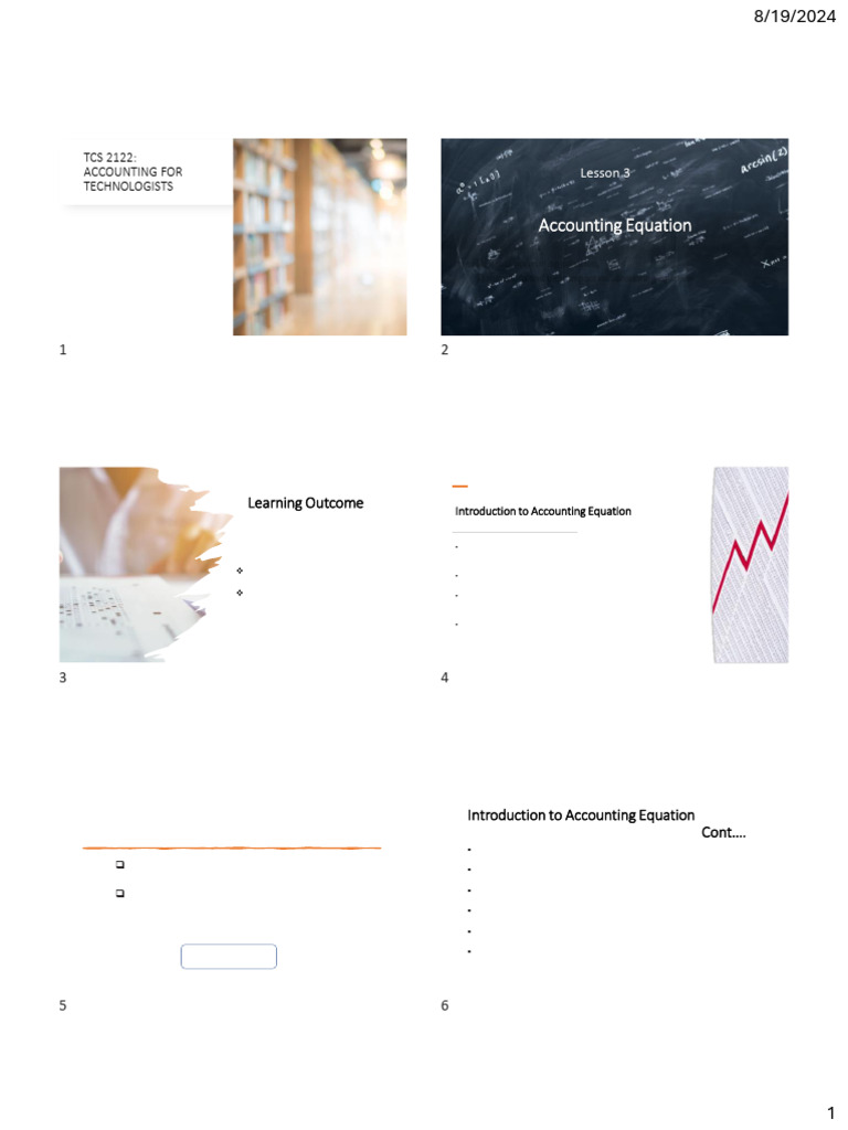 Understanding the Accounting Equation | PDF | Equity (Finance ...