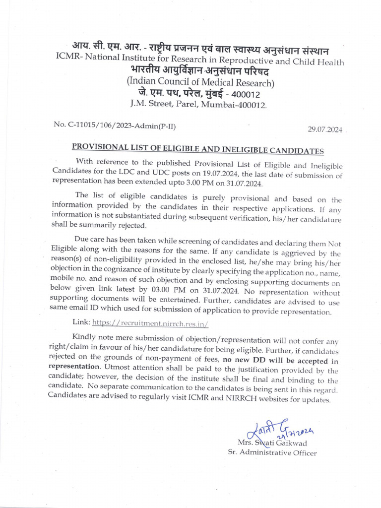 Extension of Last For Submission Represntation | PDF