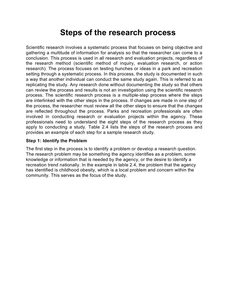Steps of The Research Process | PDF
