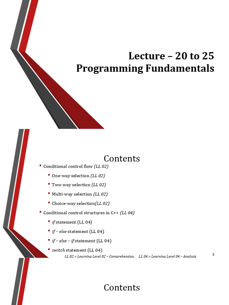 Programming Fundamentals | PDF | Control Flow | Computing