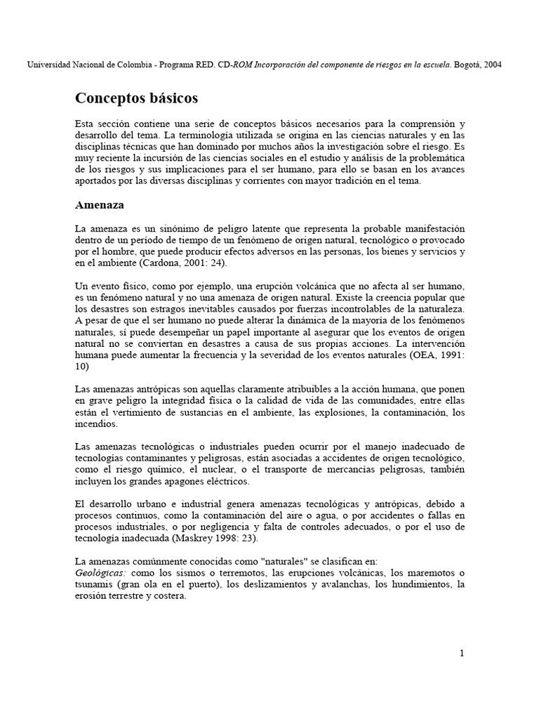 Conceptos Basicos | PDF | Riesgo | Temblores