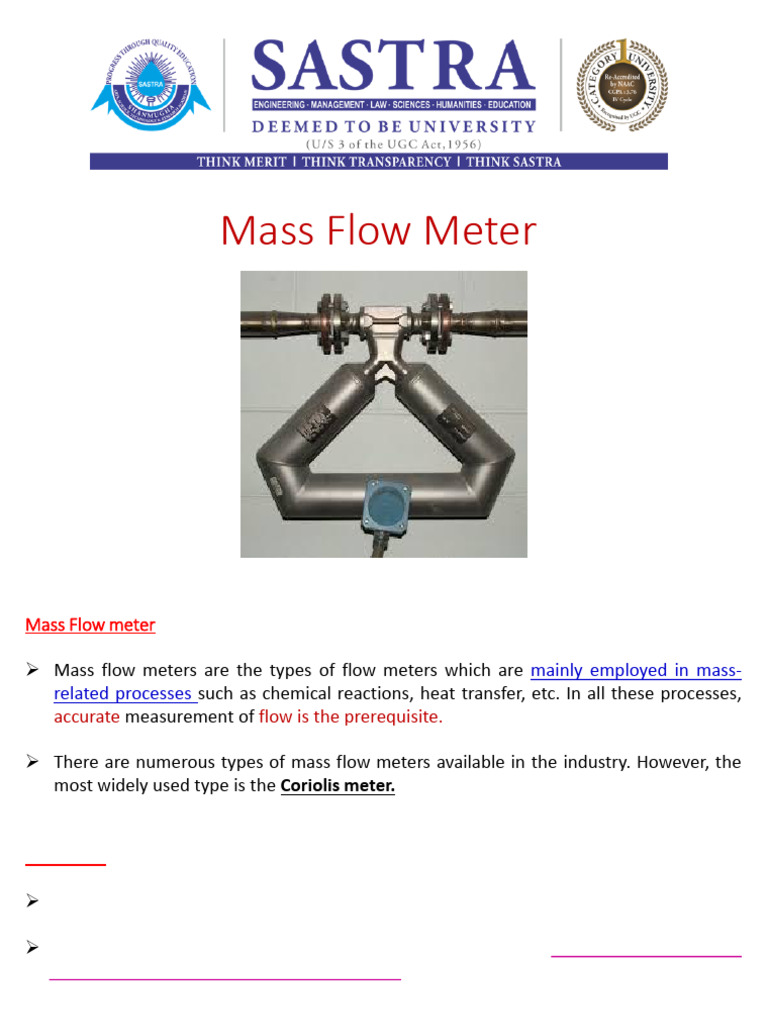 Mass Flow Meter. | PDF | Flow Measurement | Turbine