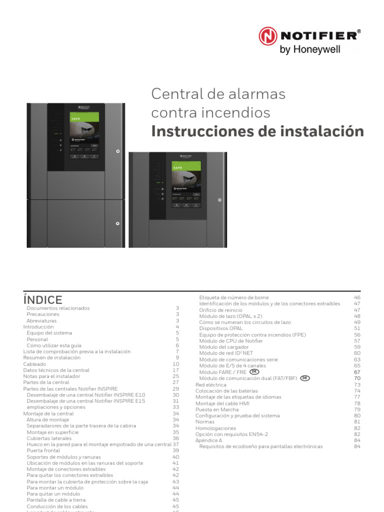 Guia Central Notifier | PDF | Fuente de alimentación | Relámpago