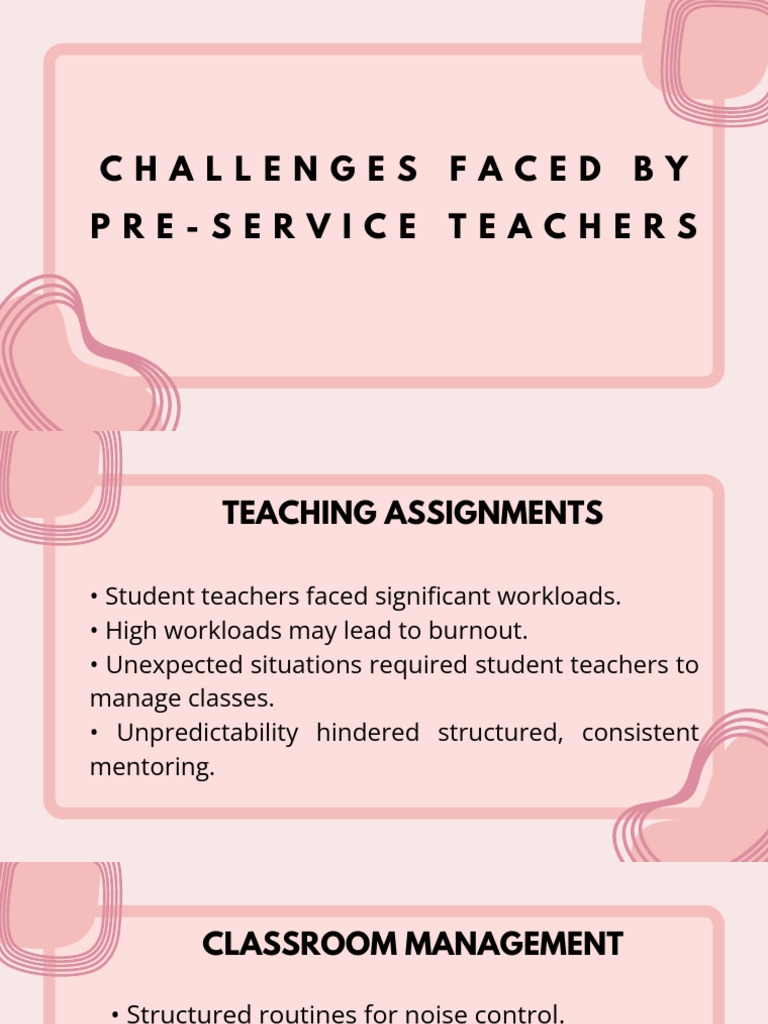 Challenges Faced by Pre-Service Teachers | PDF