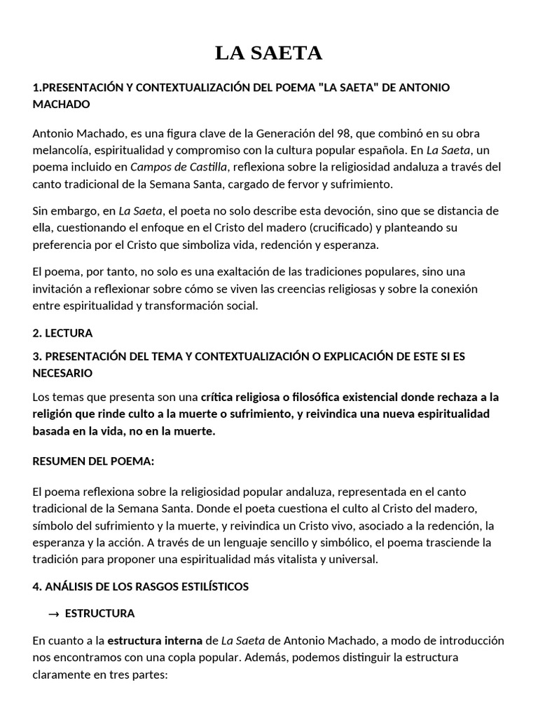 La Saeta | PDF | Metro (poesía)