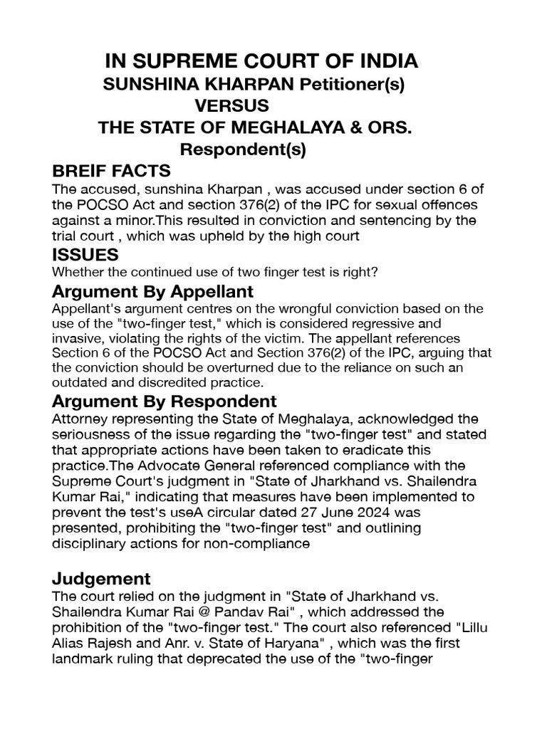 Sunshina Kharpan ...... | PDF | Judgment (Law) | Justice