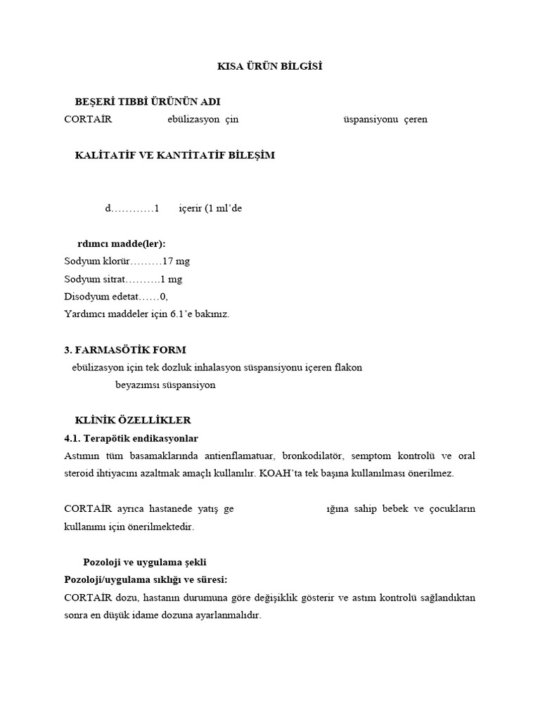 Cortair 0 5 MG ML Inhalasyon Suspansiyonu Kub | PDF