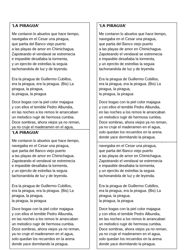 Leyenda de La Piragua en el Cesar | PDF