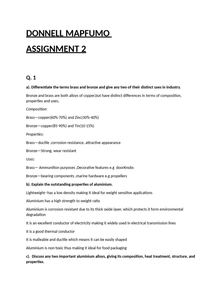 Engineering Material Assignment 2 | PDF | Composite Material ...