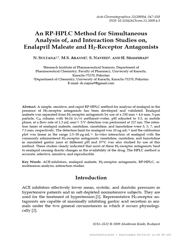 Article-p547 | PDF | High Performance Liquid Chromatography