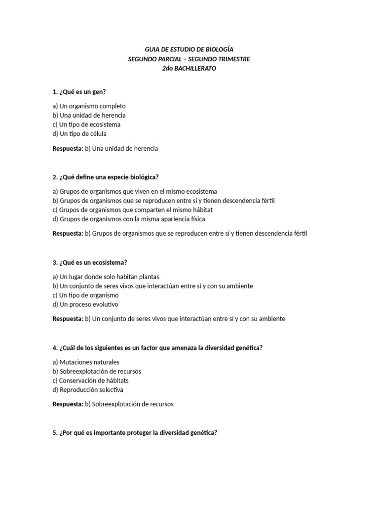 Guia - 2do Bio 2p 2t | PDF | Biodiversidad | Mamíferos