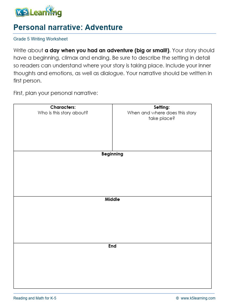 Grade 5 Personal Narratives CWW | PDF