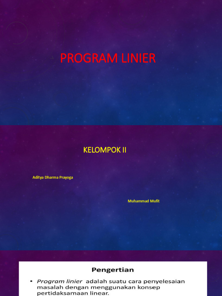 Program Linier | PDF
