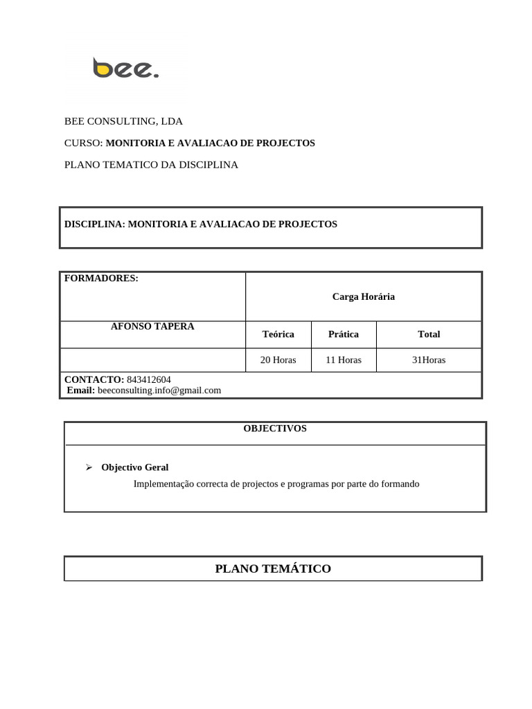 Plano Tematico Map 24 | PDF