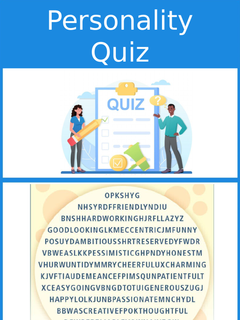 Headway. Intermediate. Unit 1. Personality Quiz | PDF