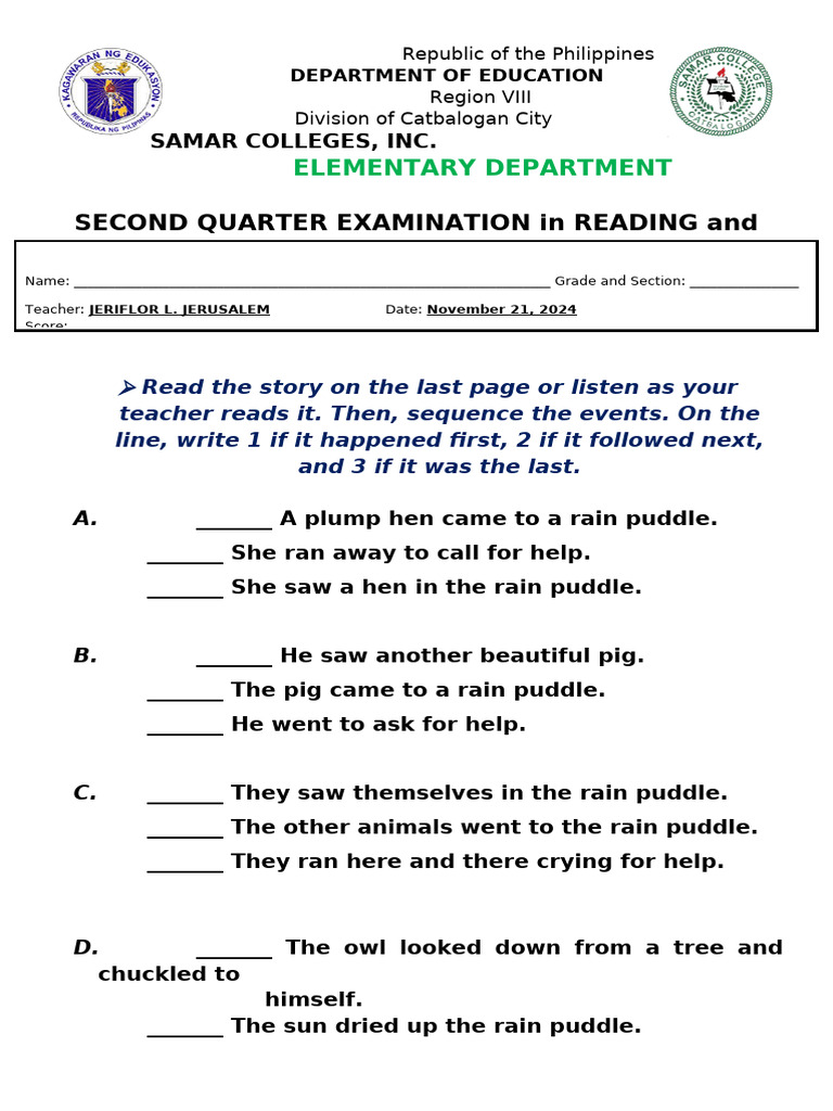 TQ_Q2 READING and LITERACY (AutoRecovered) | PDF | Books