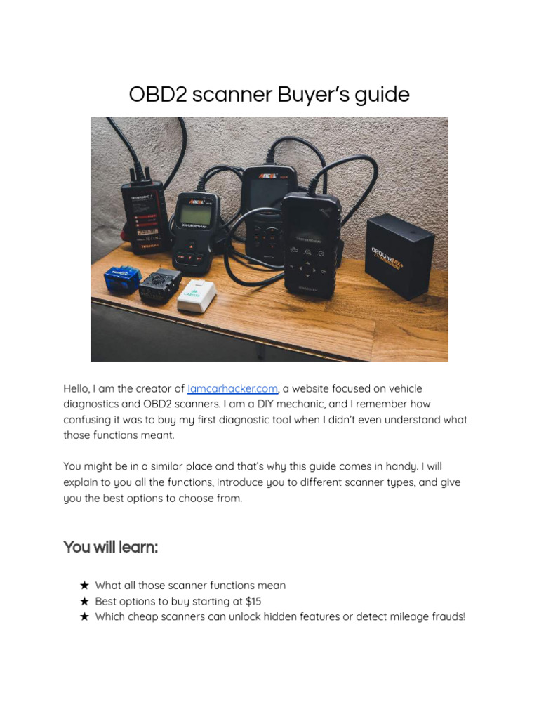 OBD2-buyers-guide | PDF | Image Scanner | Computing