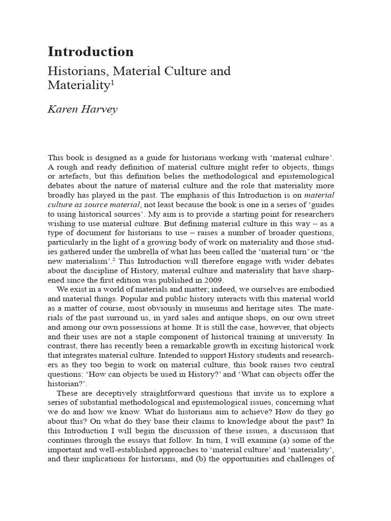 Guide to Material Culture for Historians | PDF | Material Culture ...