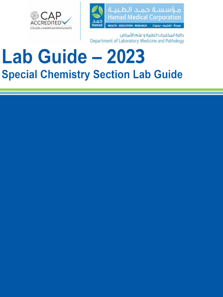 Special Chemistry Section Lab Guide | PDF | Elisa | Cerebrospinal Fluid