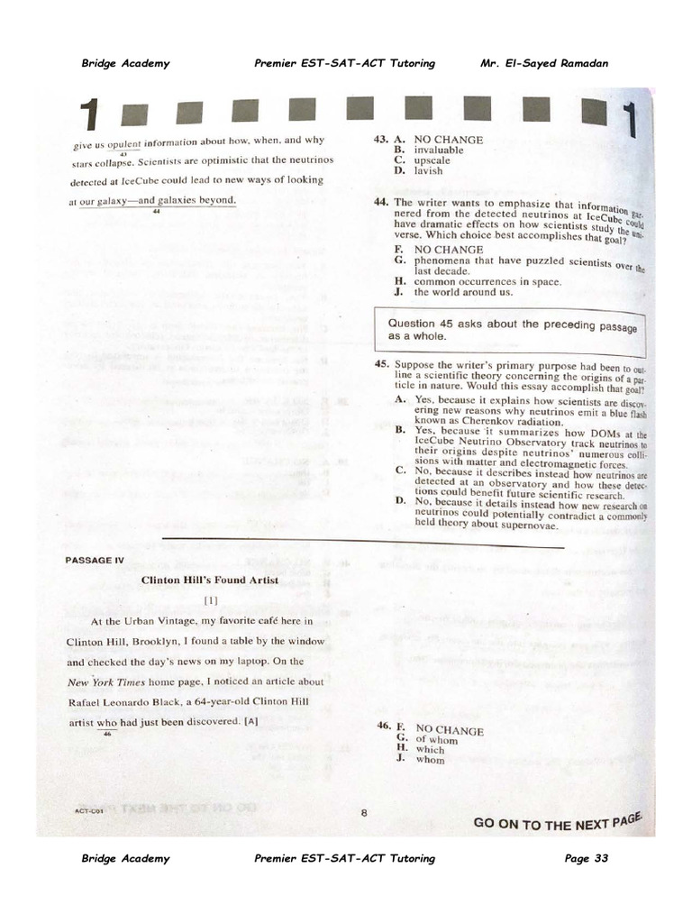 Real ACT 2019 & 2020 Tests | PDF