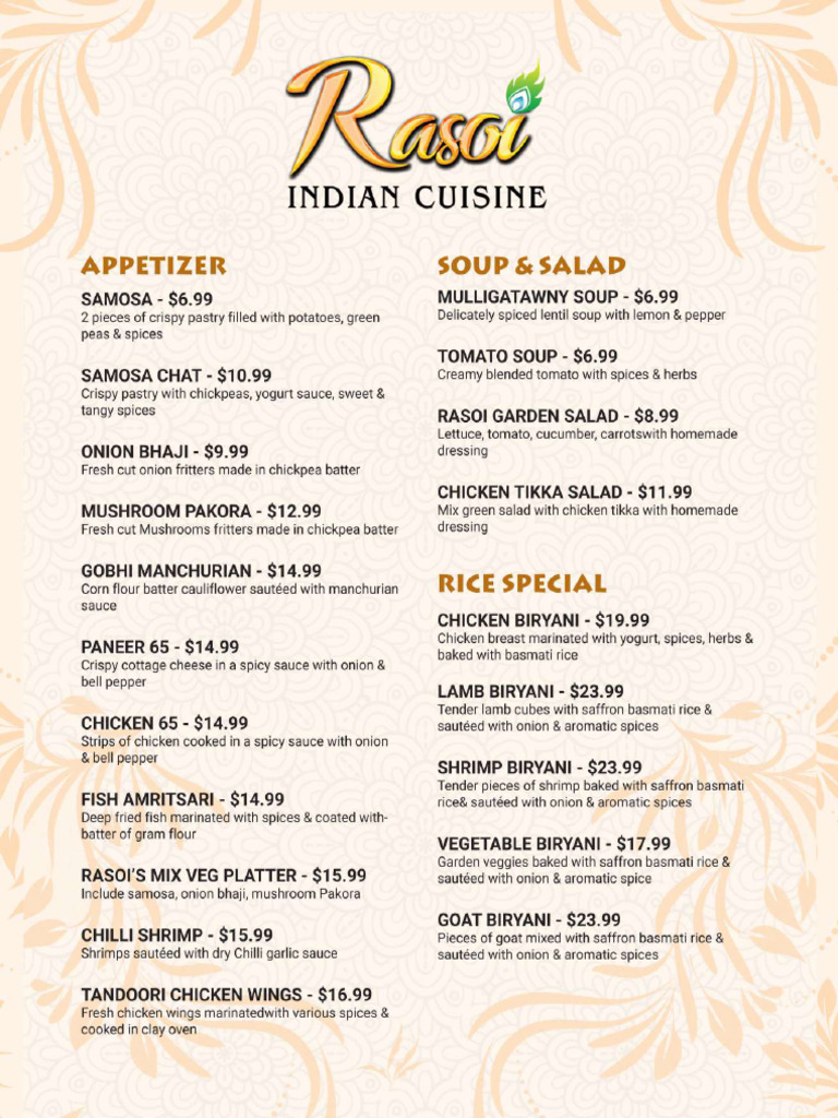 Rasoi_Food_Menu_2023 (1) | PDF