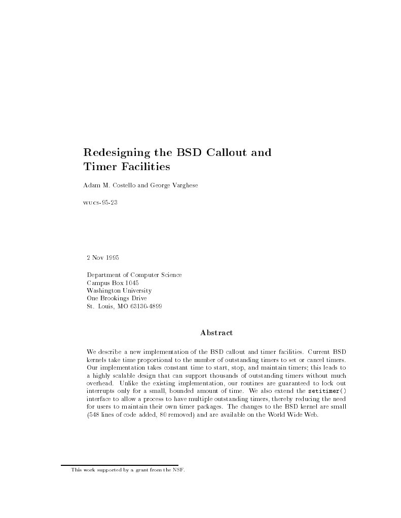 Timer Wheel | PDF | Transmission Control Protocol | Kernel (Operating ...