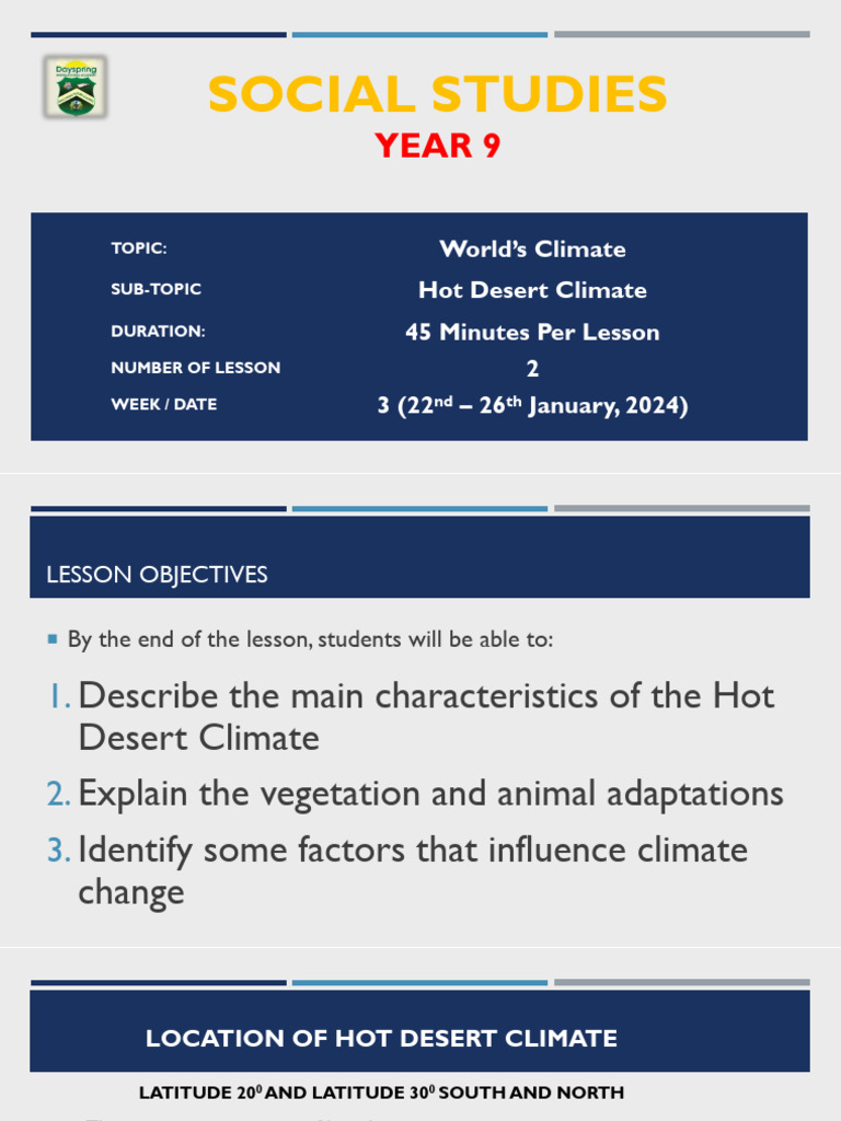 Week 3 - Social Studies - Year 9 | PDF | Desert | Tropics
