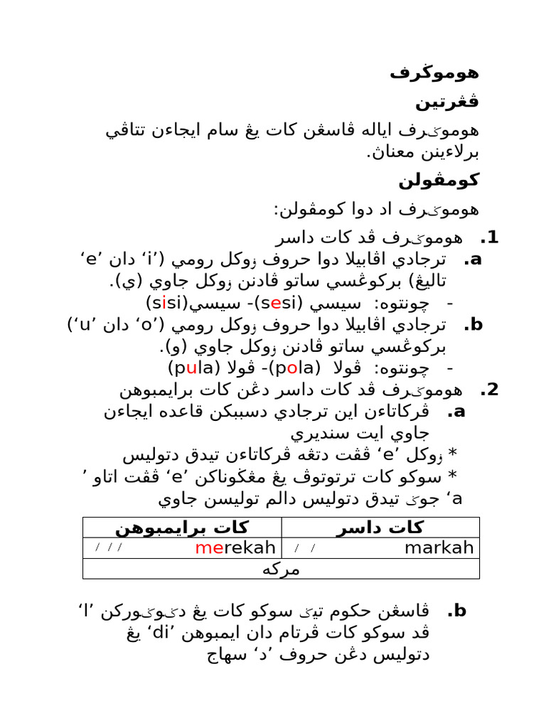 Nota Jawi Tahun 6 | PDF