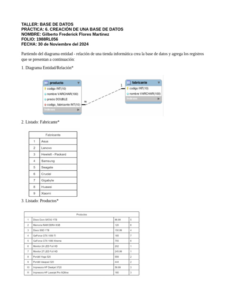 PRACTICA_6._CREACION_DE_UNA_BASE_DE_DATOS[1] | PDF | Hardware de la computadora | Informática