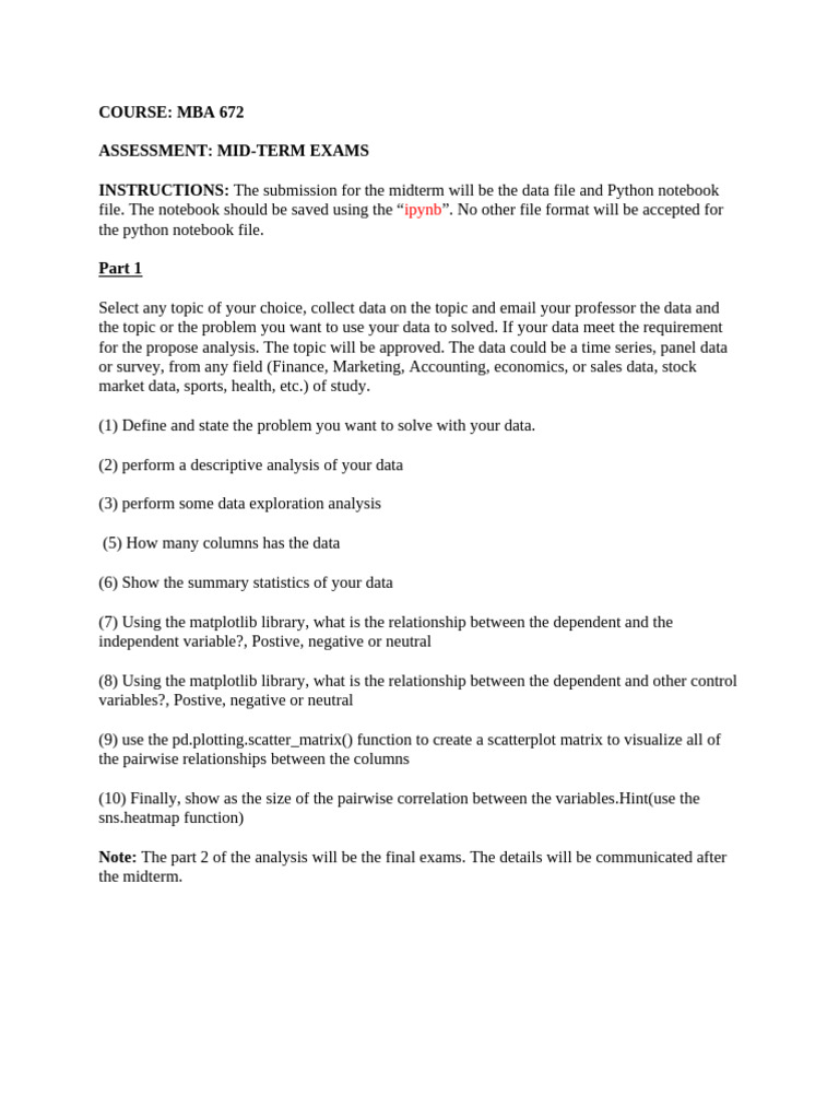 Mid-Term Exams | PDF