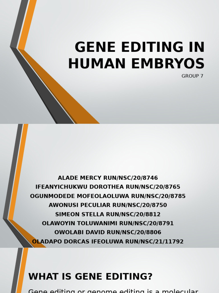 Gene Editing in Human Embryos | PDF | Crispr | Genetics