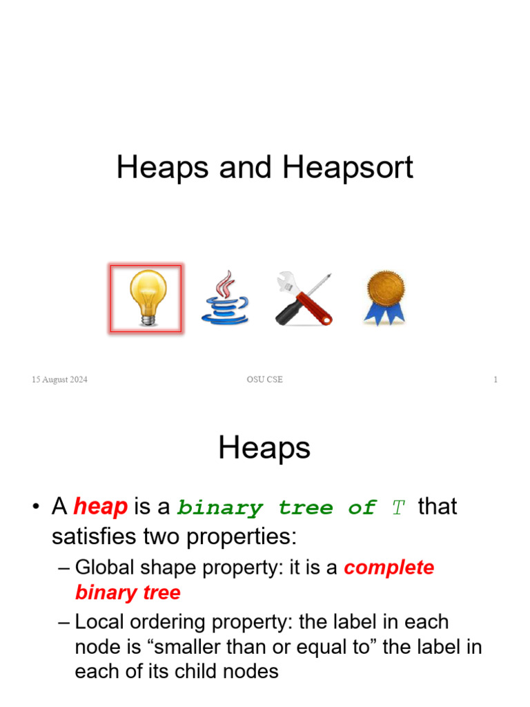 14.Heaps-Heapsort | PDF | Computer Programming | Algorithms And Data ...