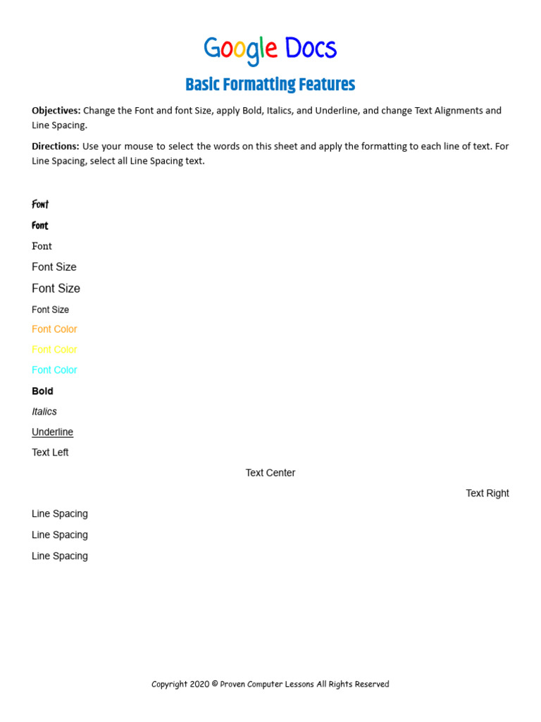2 - Basic Formatting | PDF