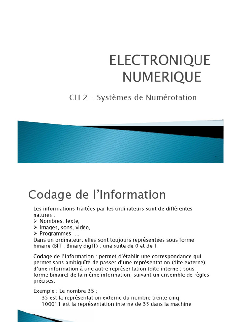 Chap 02 Systemes de Numerotation | PDF | Bit | Informatique