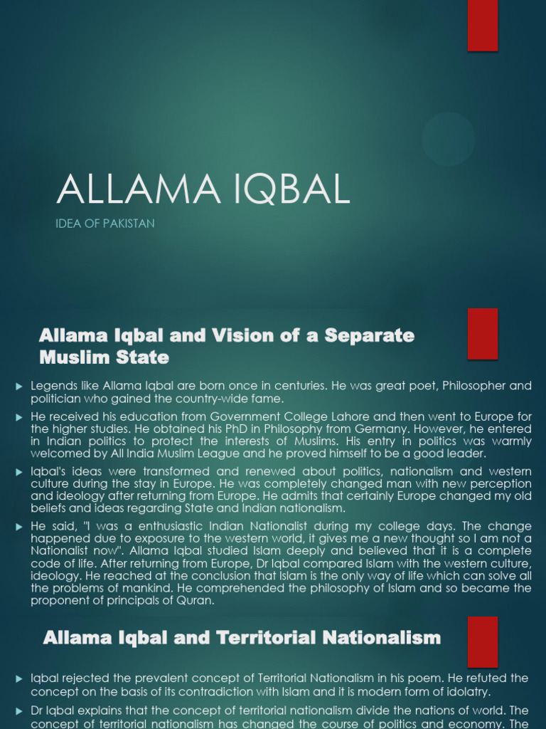 Allama Iqbal Pdf All India Muslim League Nationalism