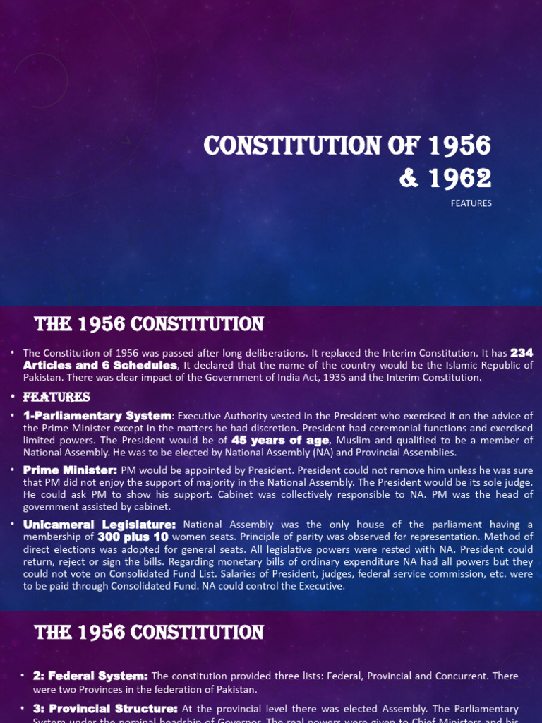 Constitution of 1956 & 1962 | PDF | Sharia | Constitution