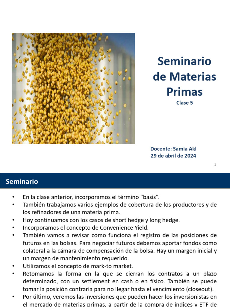Materias Primas Clase 5 | PDF | Fondo de inversion | Mercados financieros